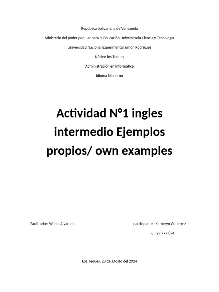 Act.1 Ingles Intermedio | PDF