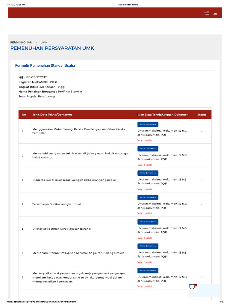 Proses Verifikasi OSS Berbasis Risiko | PDF