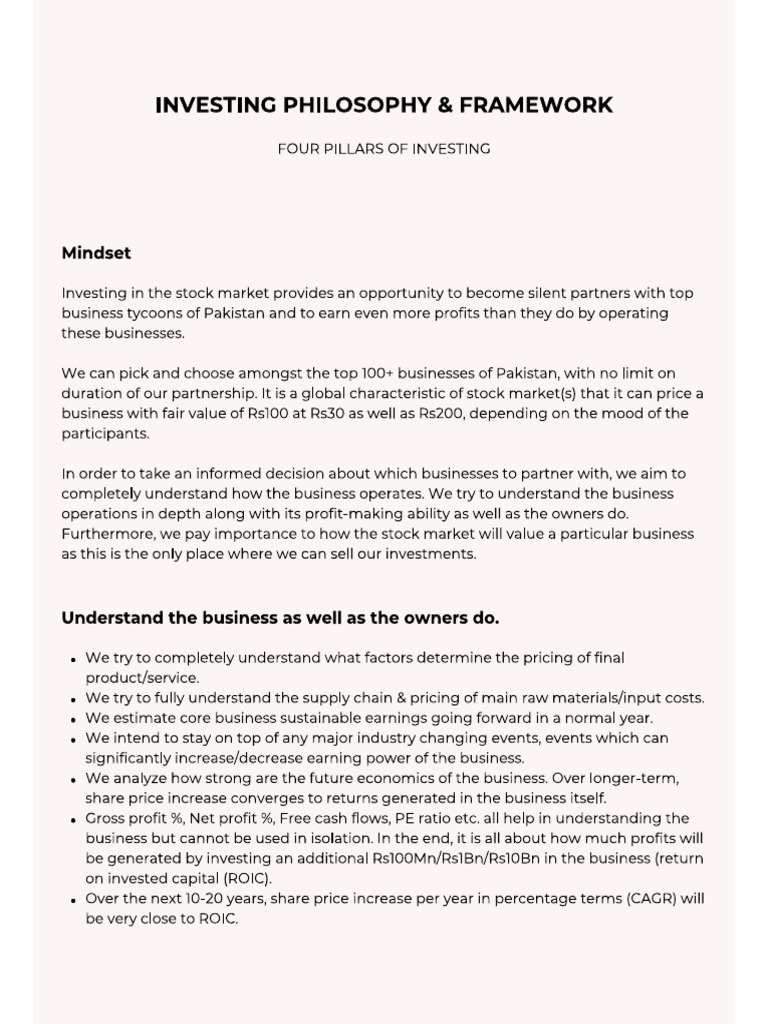 Investment Pilosophy | PDF