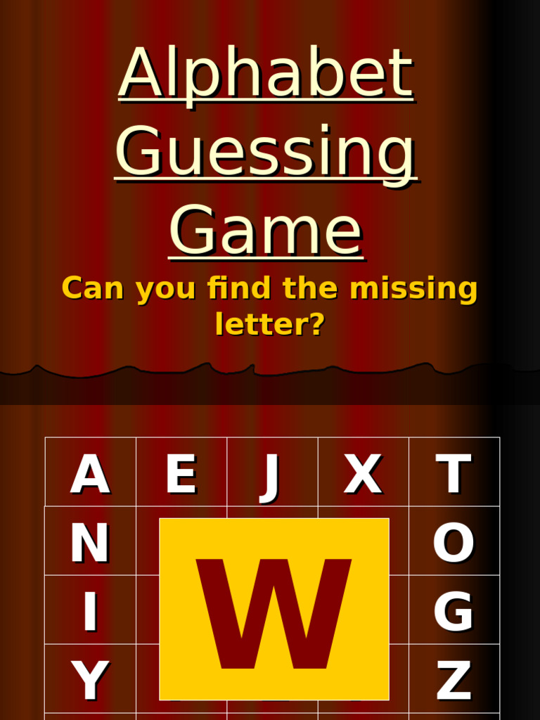 Alphabet Guessing Game | PDF