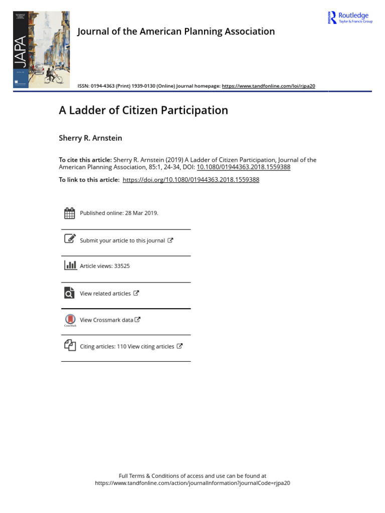 A Ladder of Citizen Participation - Arnstein Sherry | PDF A Ladder of Citizen Participation - Arnstein Sherry | PDF