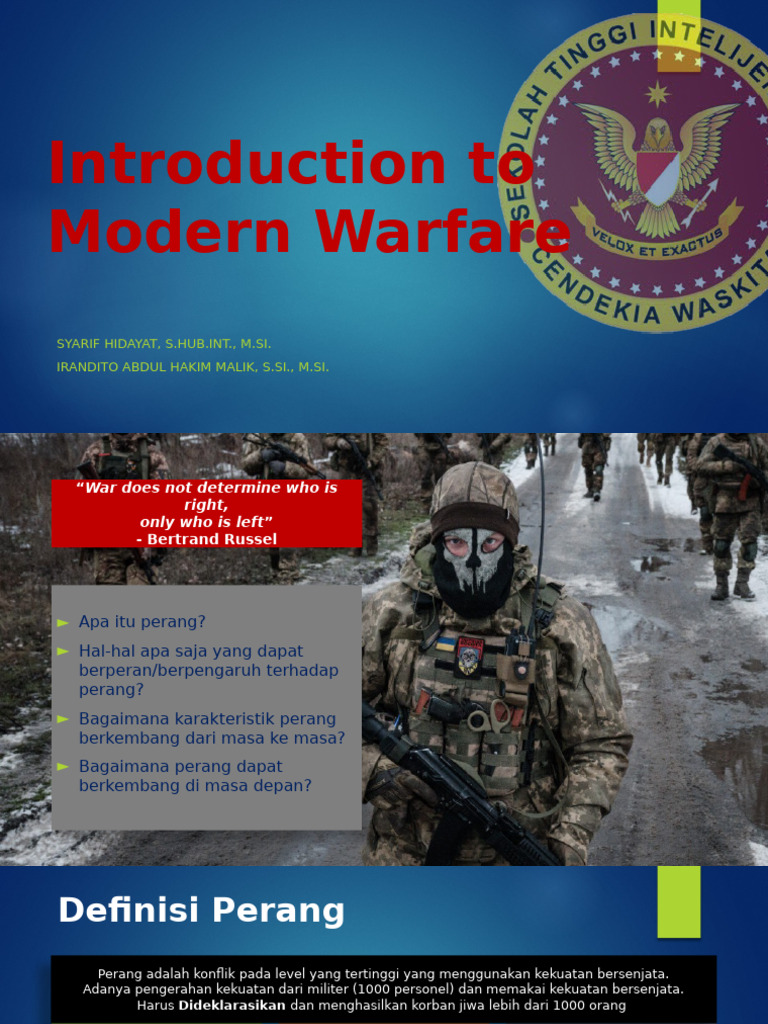 Pertemuan Ke-1 Pengenalan Modern Warfare (Perang Modern) | PDF