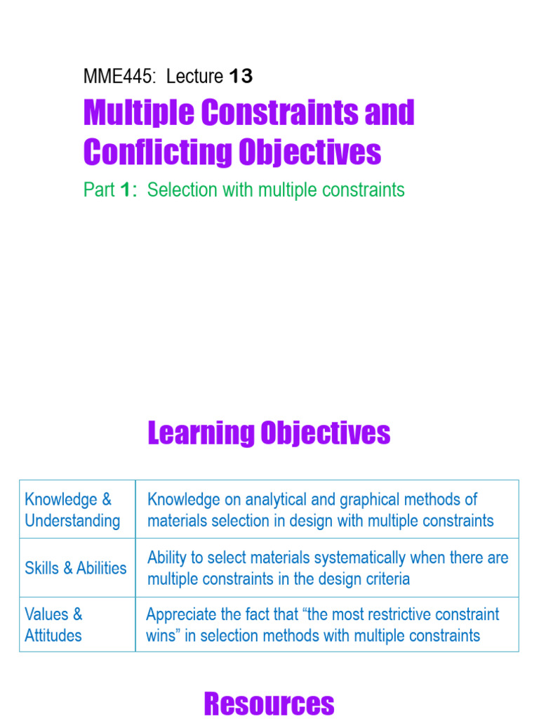 Lec 13_multiple constraints (2) | PDF