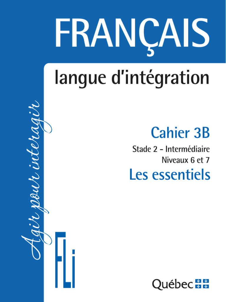 Cahier 3A Langue D'intégration | PDF