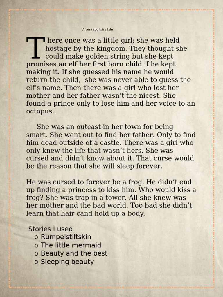 A Very Sad Fairy Tale | PDF