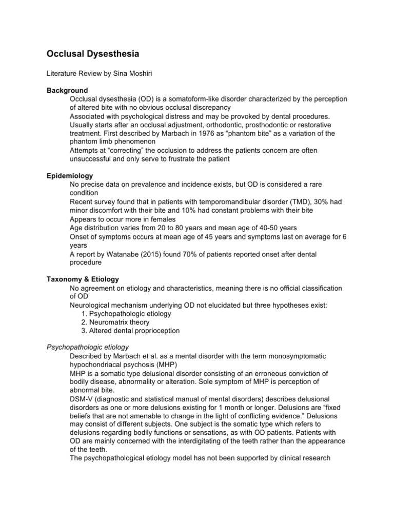 Occlusal Dysesthesia | PDF