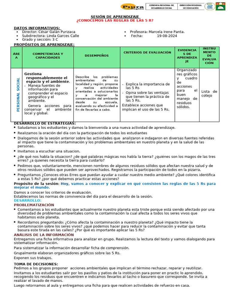 Sesion P.S Las 5 R | PDF