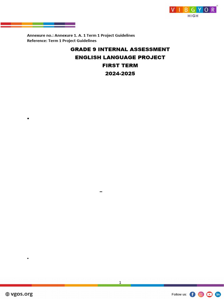 Annexure 1. A. 1 Term 1 Project Guidelines | PDF