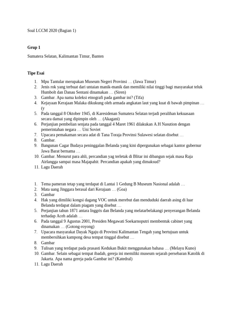 Soal LCCM 2020 Bagian 1 | PDF
