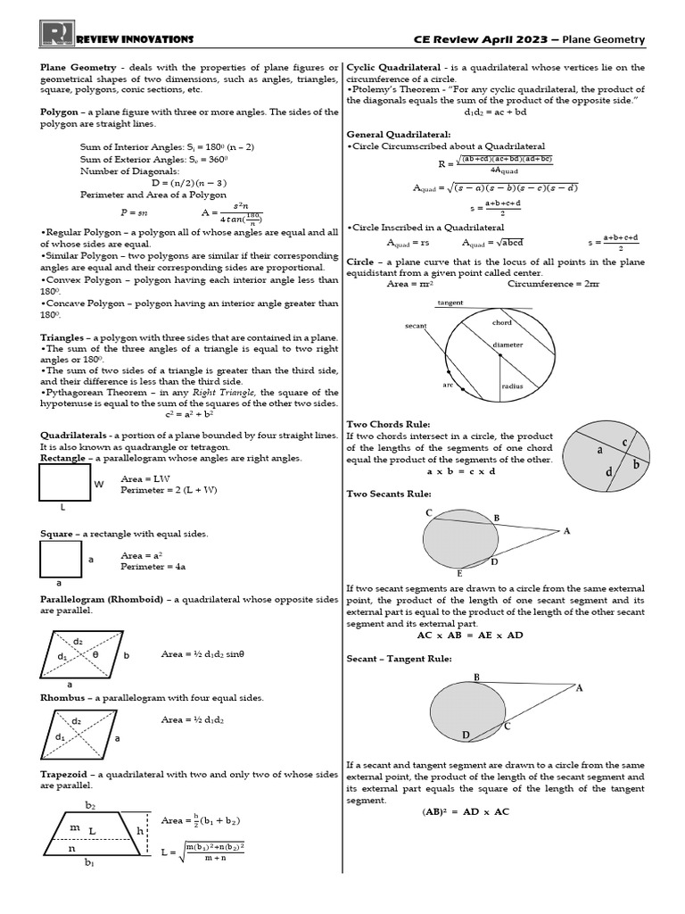 SET 1 Plane Geometry | PDF