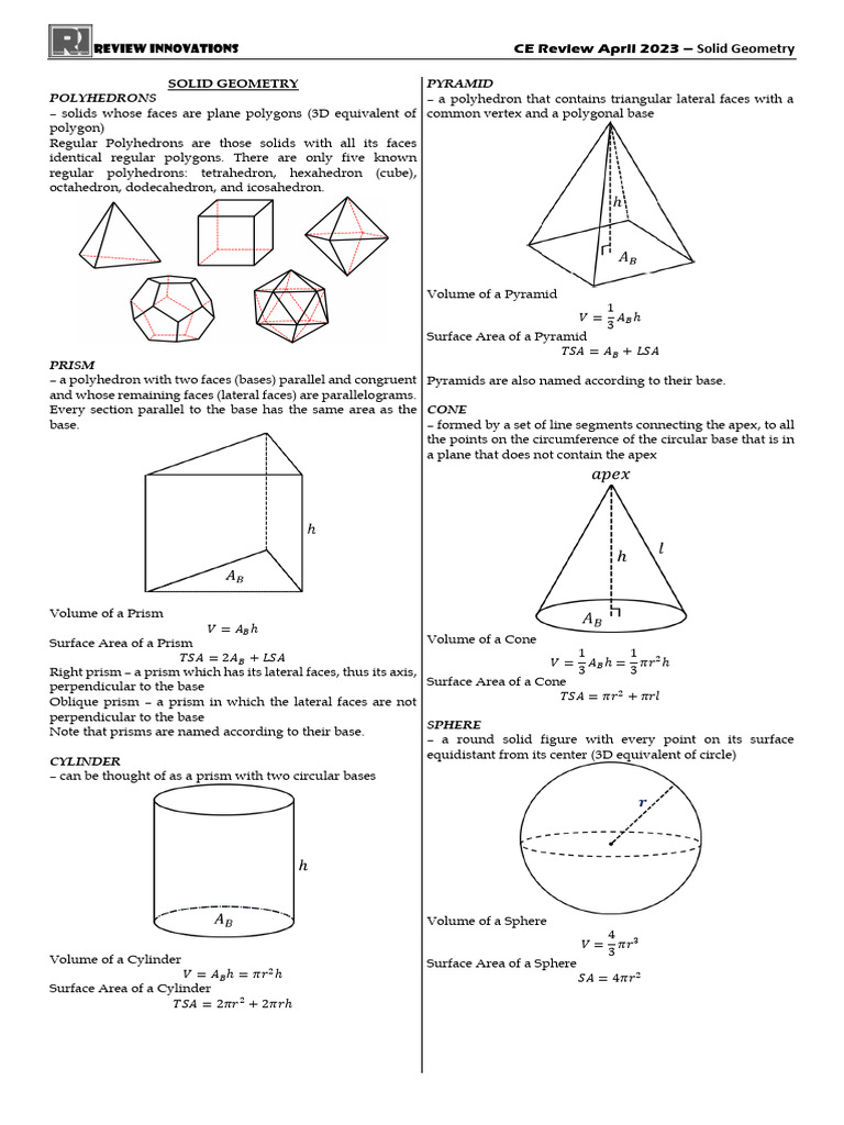 Solid Geometry | PDF