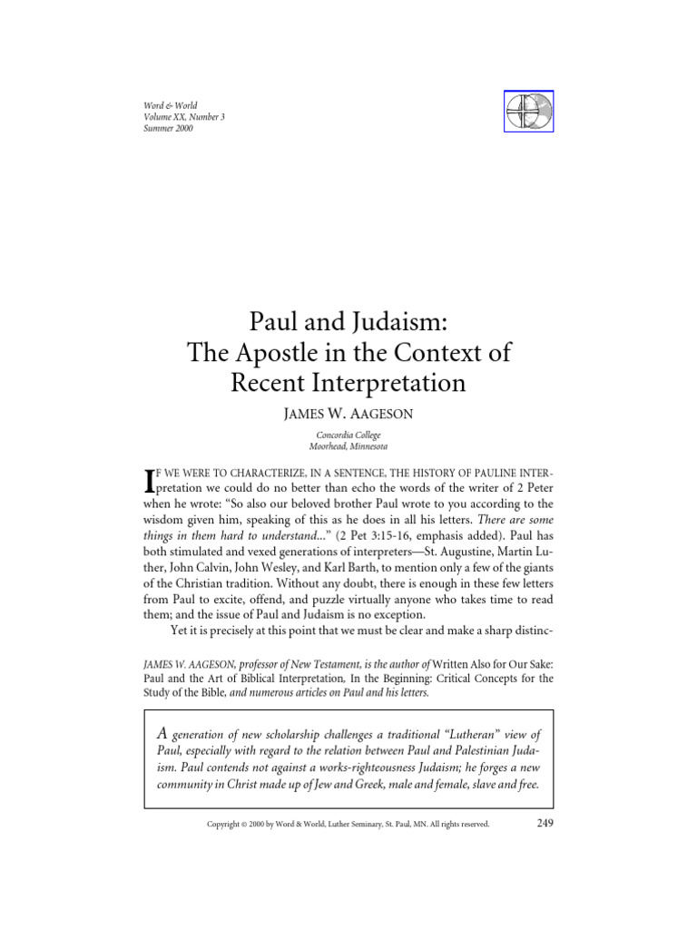 Paul and Judaism | PDF