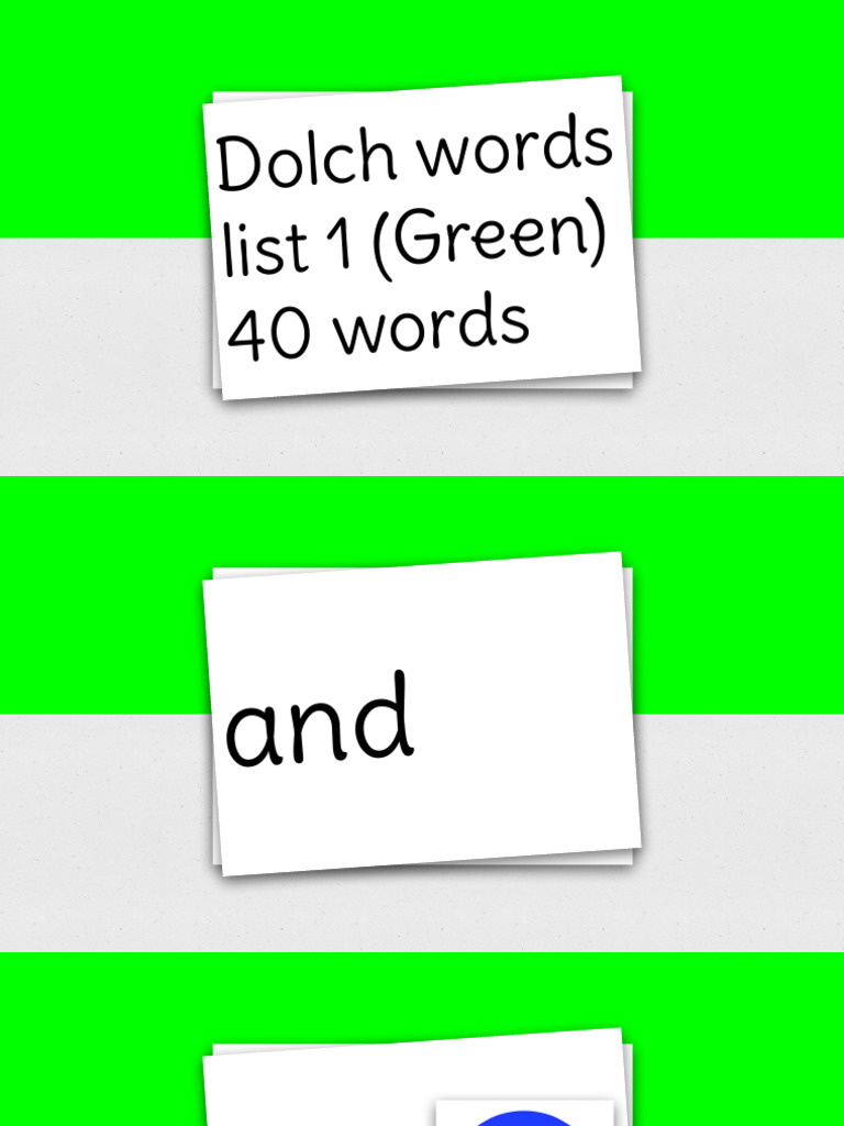 Dolch Words List 1 (Green) | PDF
