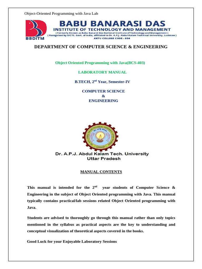 Java Lab Manual | PDF