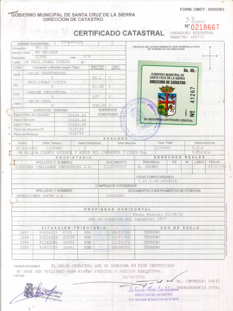 Certificado Castral 40B | PDF