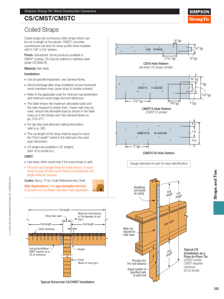CS/CMST/CMSTC Coiled Straps: Simpson Strong-Tie Wood Construction ...