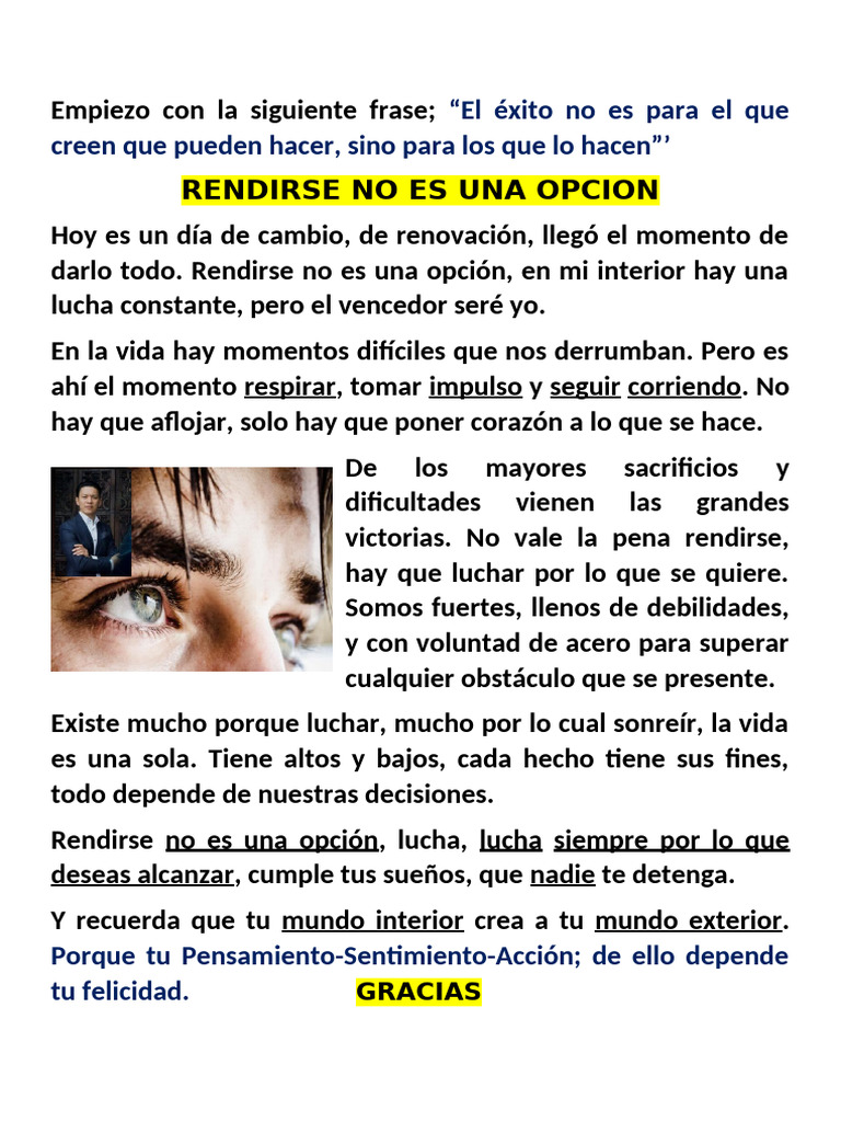 Rendirse No Es Una Opcion | PDF