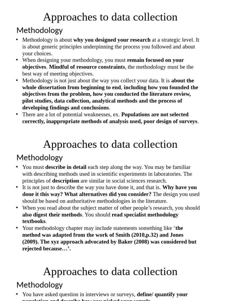 Approaches To Data Collection 20240717 | PDF