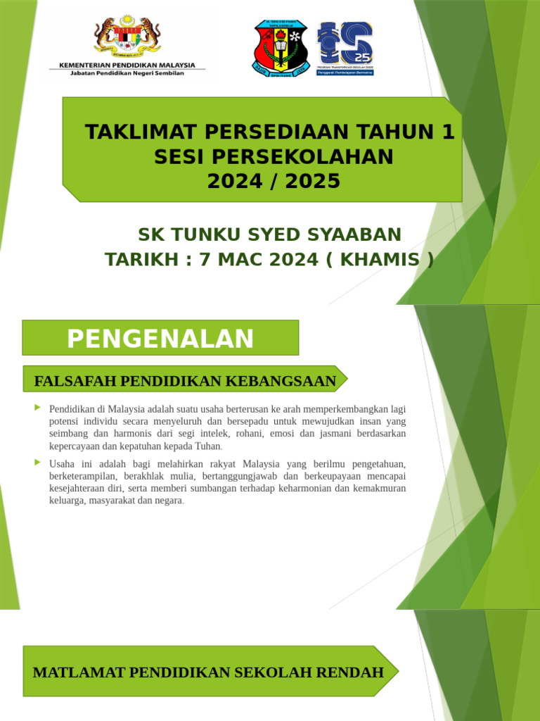 Taklimat Bersama Ibu Bapa Sesi Persekolahan Tahun 1 2023 | PDF