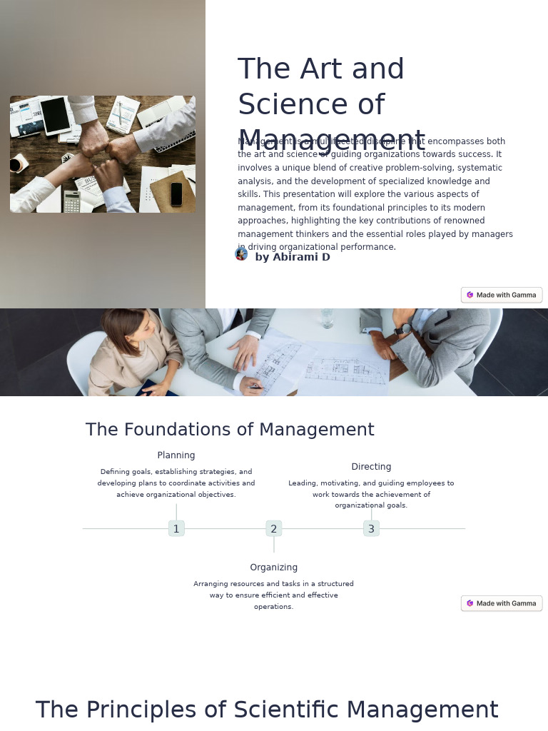 The Art and Science of Management | PDF