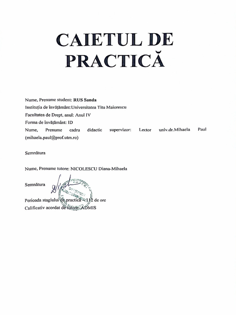 Caiet Practică | PDF