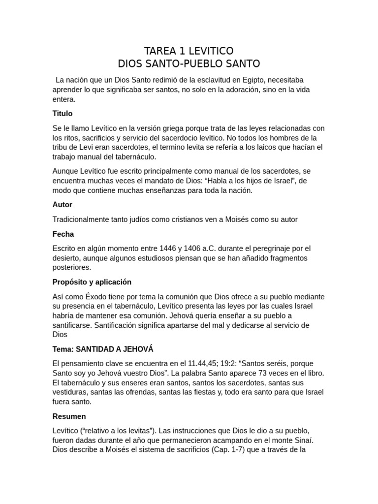 Intro Levitico | PDF