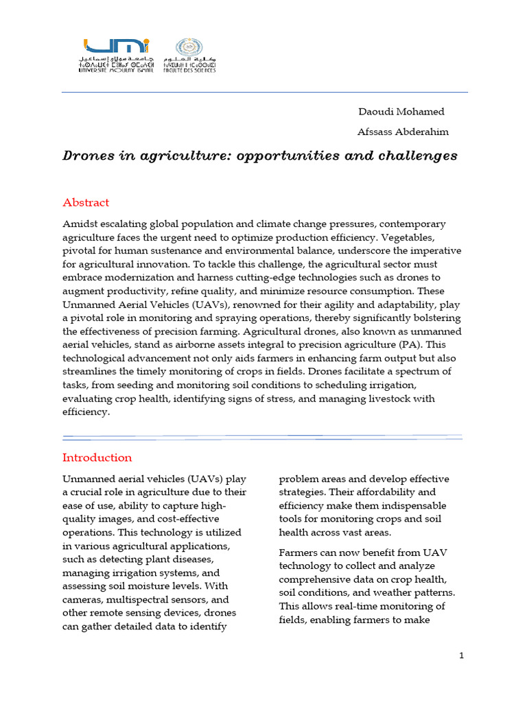 Drones in Agriculture | PDF
