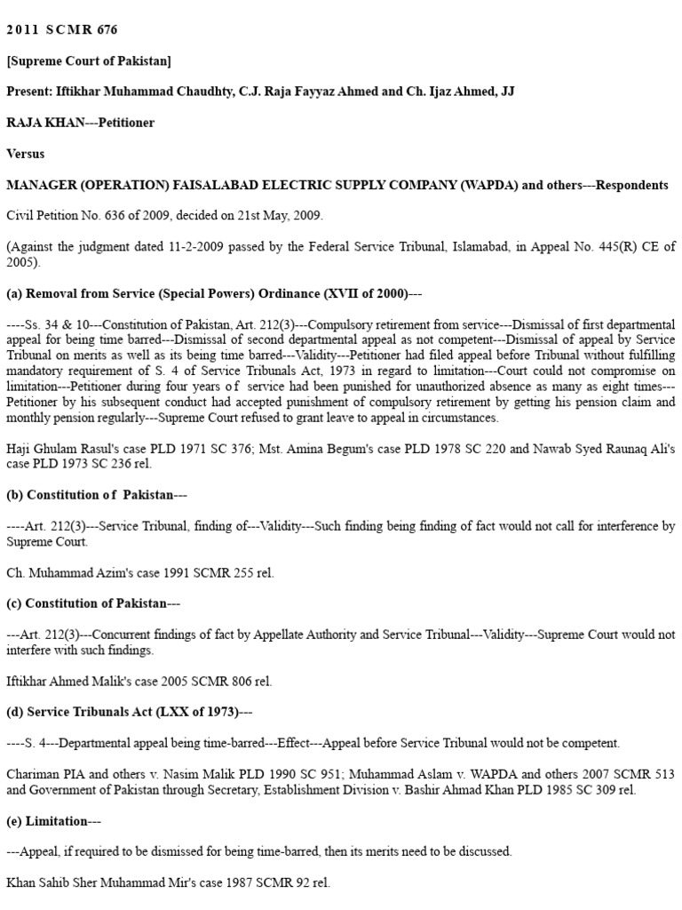 2011 SCMR 676 | PDF