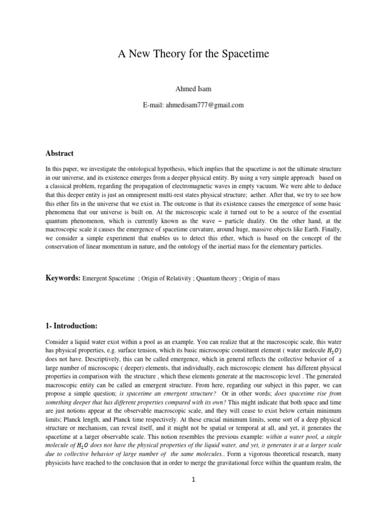 Quantum Gravity and Emergent Spacetime | PDF | Waves | Spacetime
