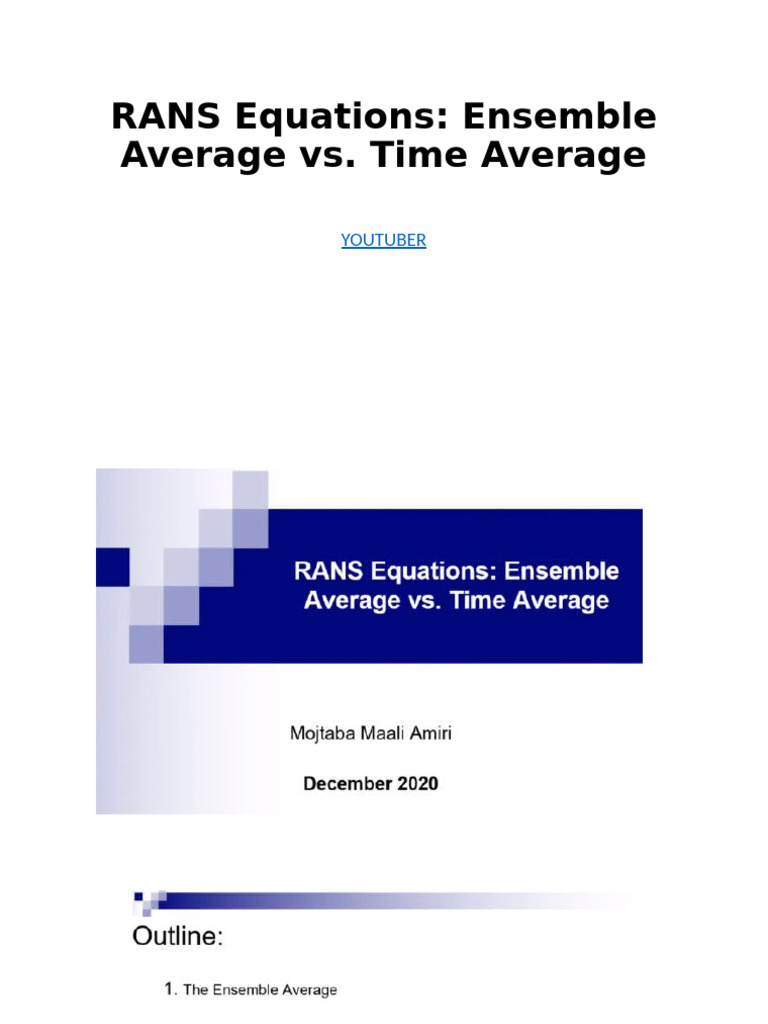 RANS Equations | PDF