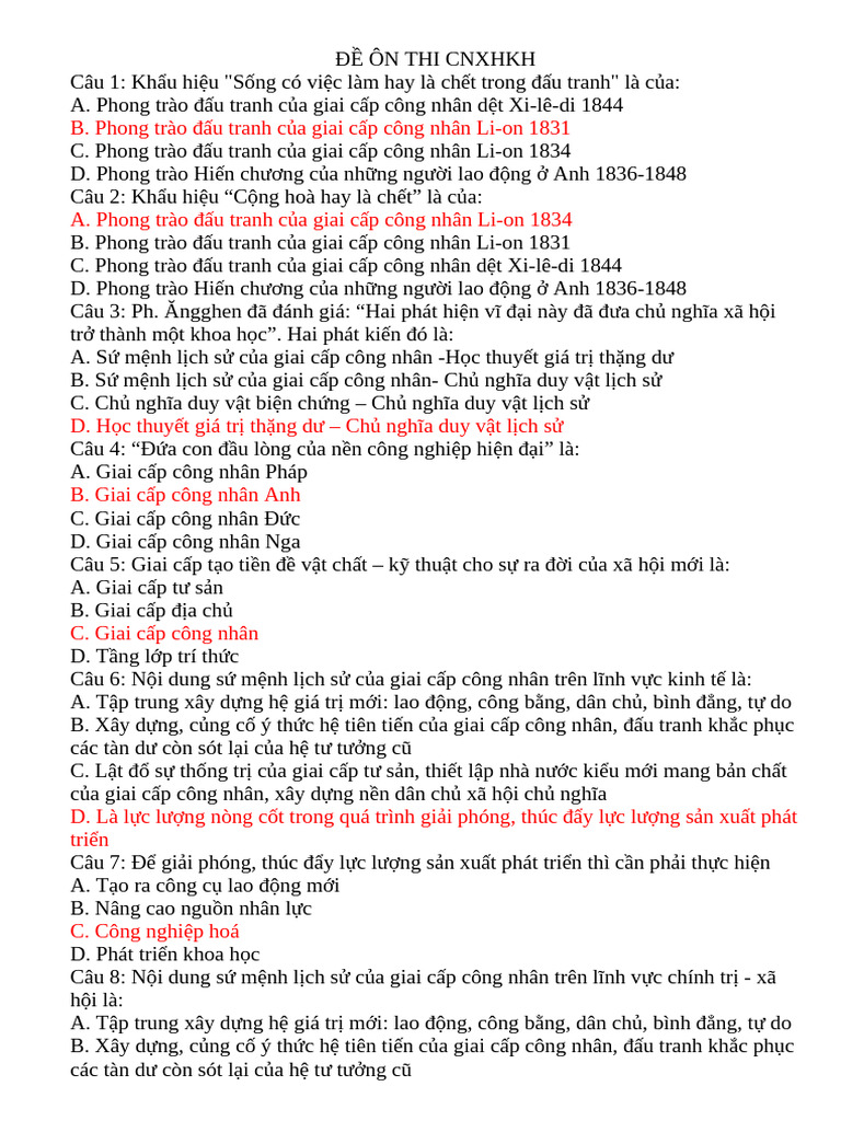 ĐỀ thi CNXH | PDF