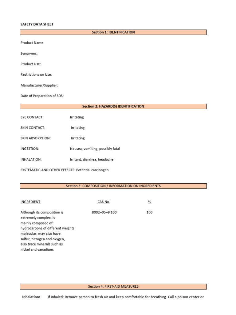 Safety Data Sheet Section 1: Identification | PDF