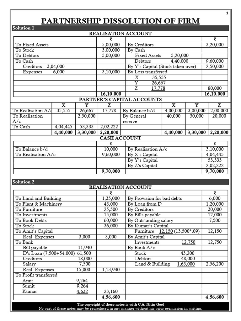 10E Partnership Dissolution | PDF