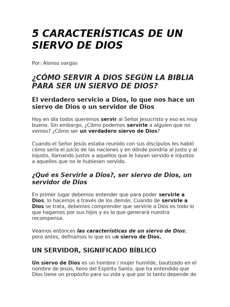 5 Características de Un Siervo de Dios | PDF