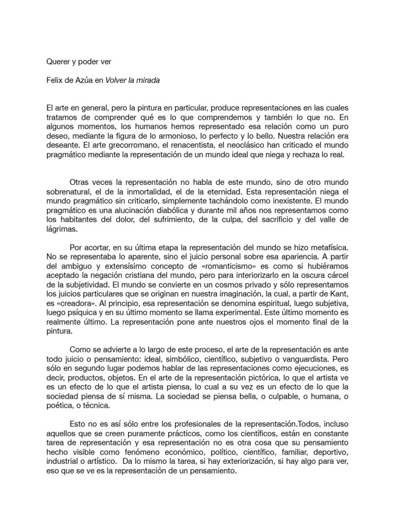 De Azúa - Querer y Poder Ver | PDF