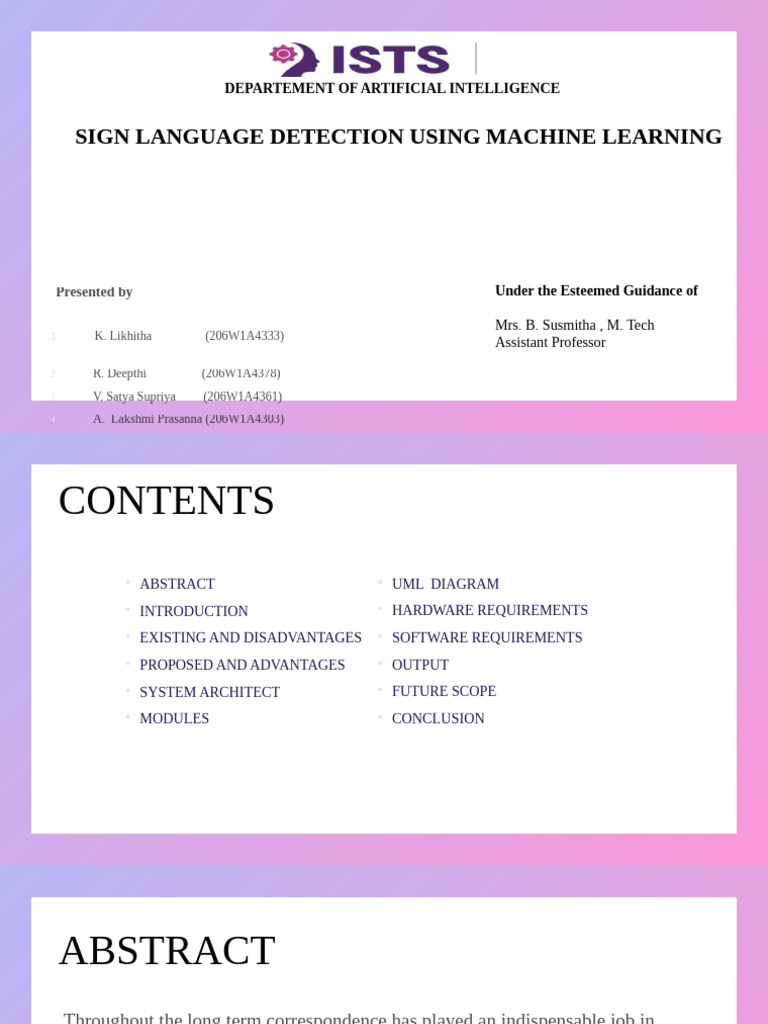 Final PPT Sign Language Detection | PDF