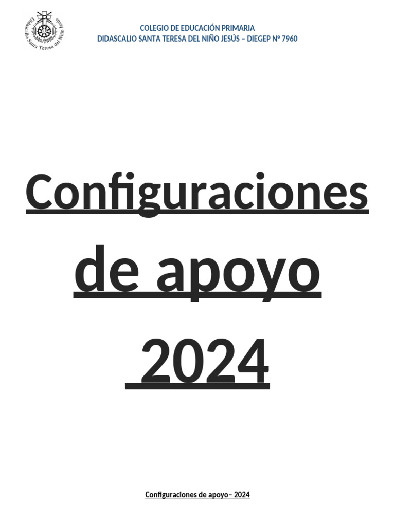 Configuraciones de Apoyo 2024 5°B y 5°C - 072230 | PDF
