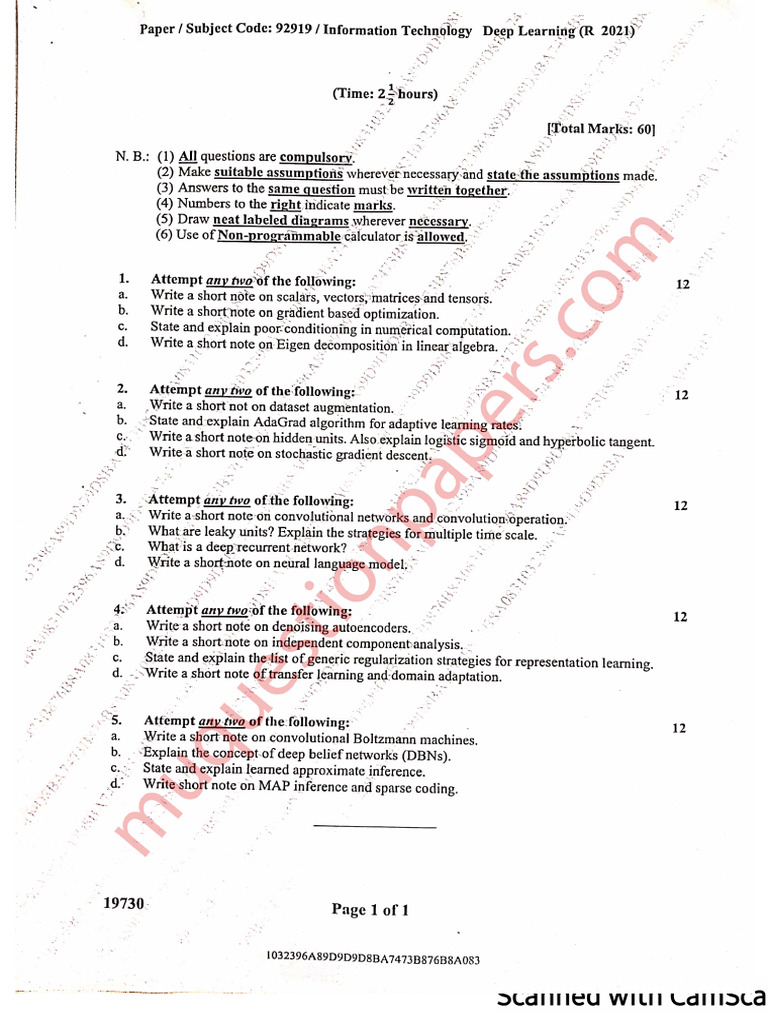 Science MSC Information Technology Semester 4 2023 May Deep Learning Cbcs | PDF