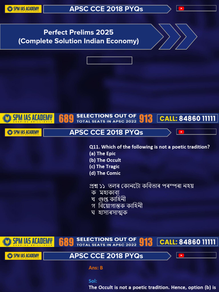 APSC PYQs 2018 (Complete Solution Indian Economy) | PDF