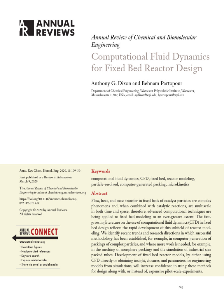 Computational Fluid Dynamics For Fixed Bed Reactor Design | PDF