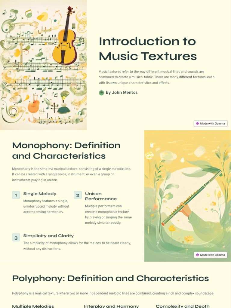 Introduction To Music Textures | PDF | Musical Forms | Language Arts ...