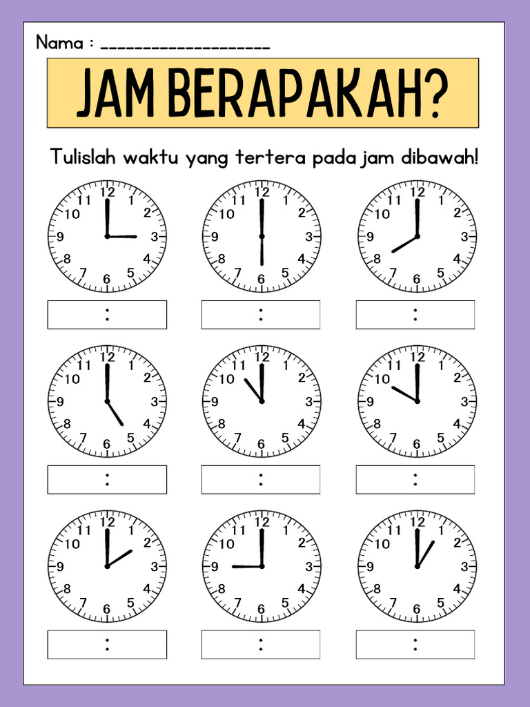 LKPD Kelas 2 MATERI WAKTU | PDF