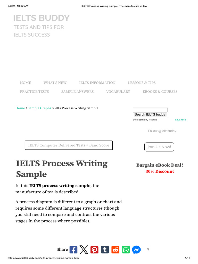 Ielts Buddy: IELTS Process Writing Sample | PDF