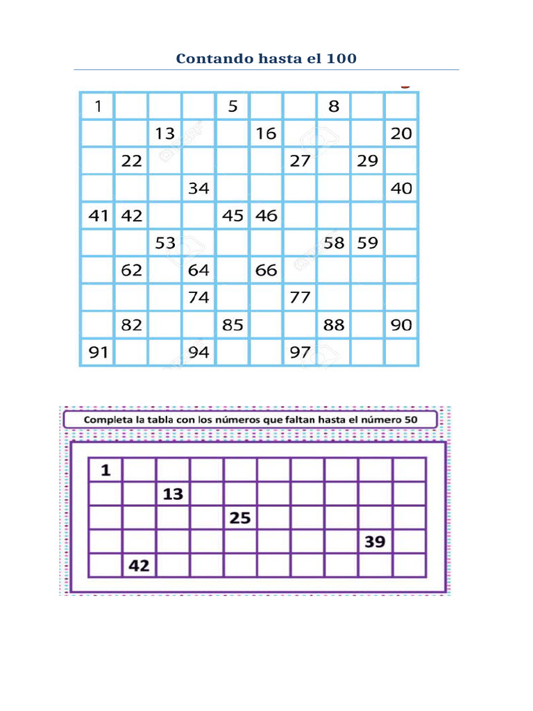 Contando Hasta El 100 | PDF