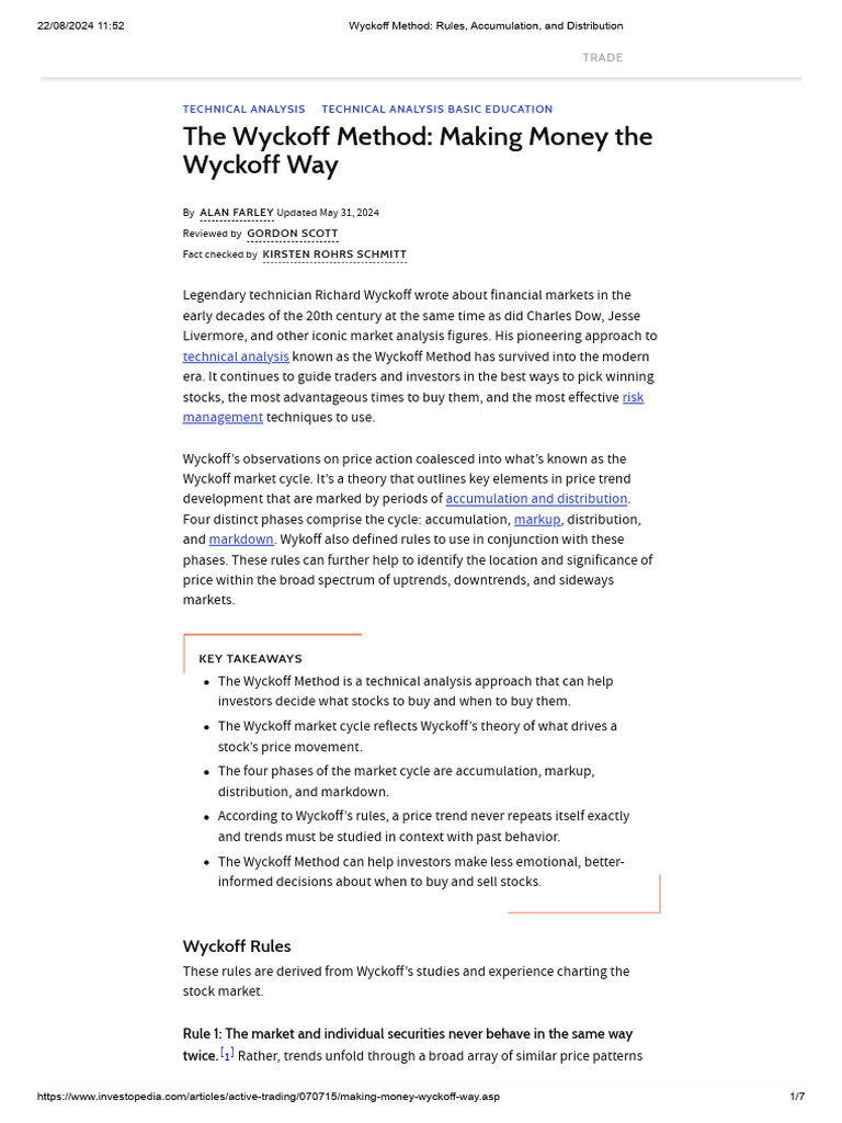 Wyckoff Method - Rules, Accumulation, and Distribution | PDF ...