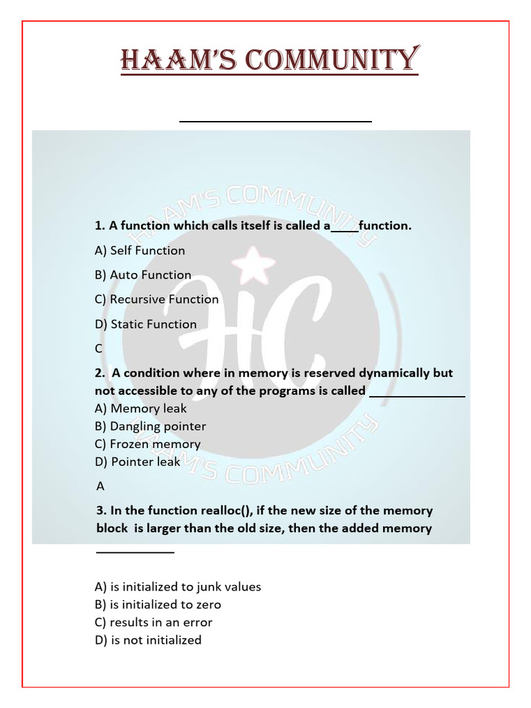 Focp MCQ 3 | PDF