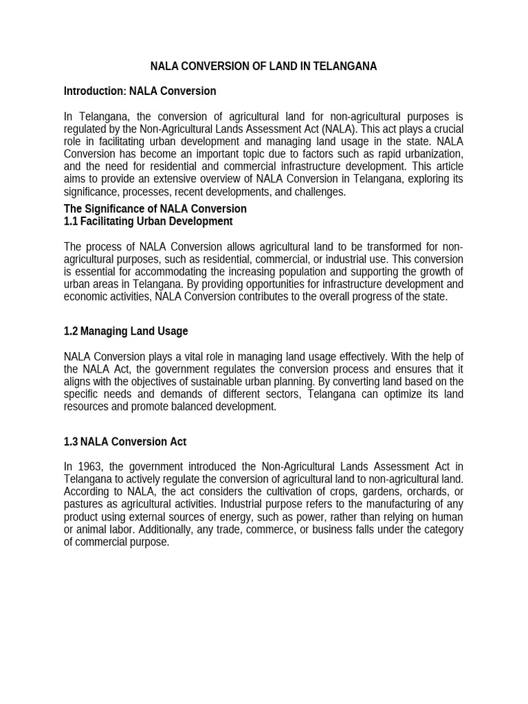 NALA Conversion of Land in Telangana | PDF