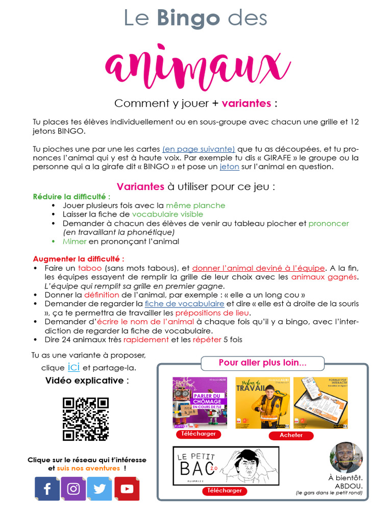 Jeu Du Bingo Impression Animaux | PDF