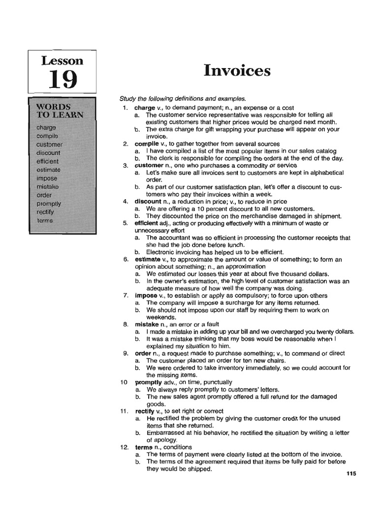 Lesson 19 Invoices | PDF