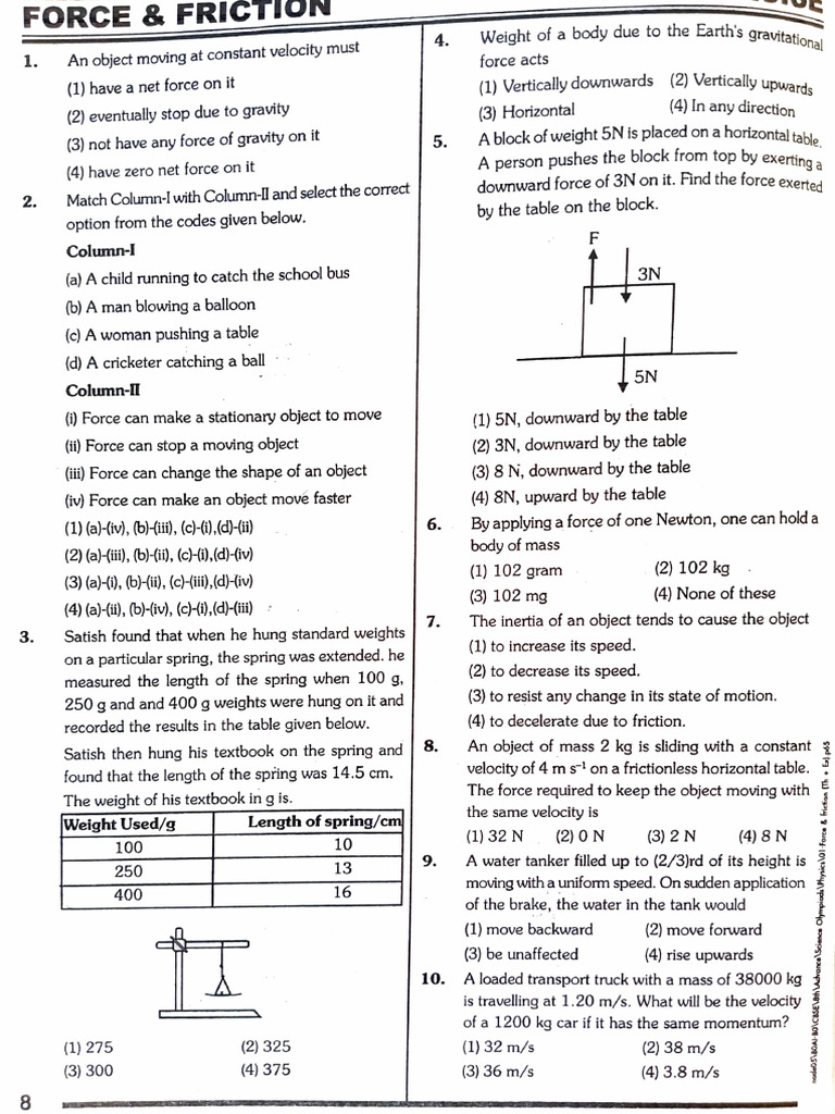 Force and Friction Allen | PDF